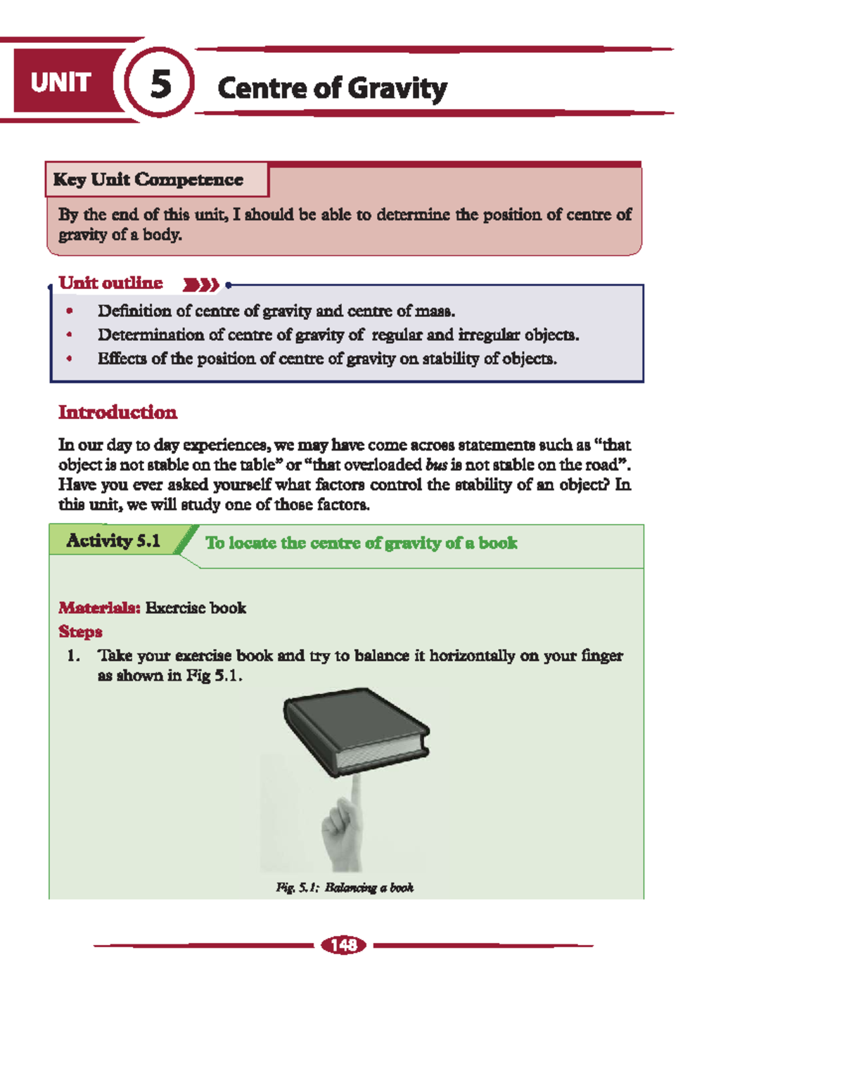 PHY 5: Centre of Gravity - Lesson Plans and Activities - Studocu