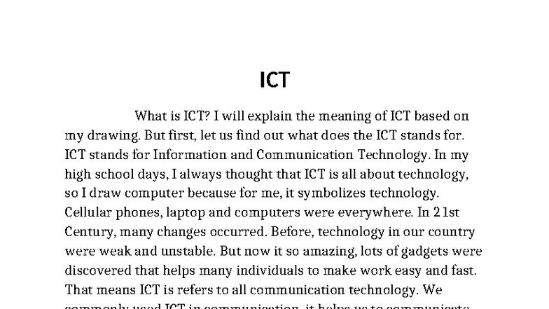 ICT Activity 1: Understanding Information and Communication Technology ...