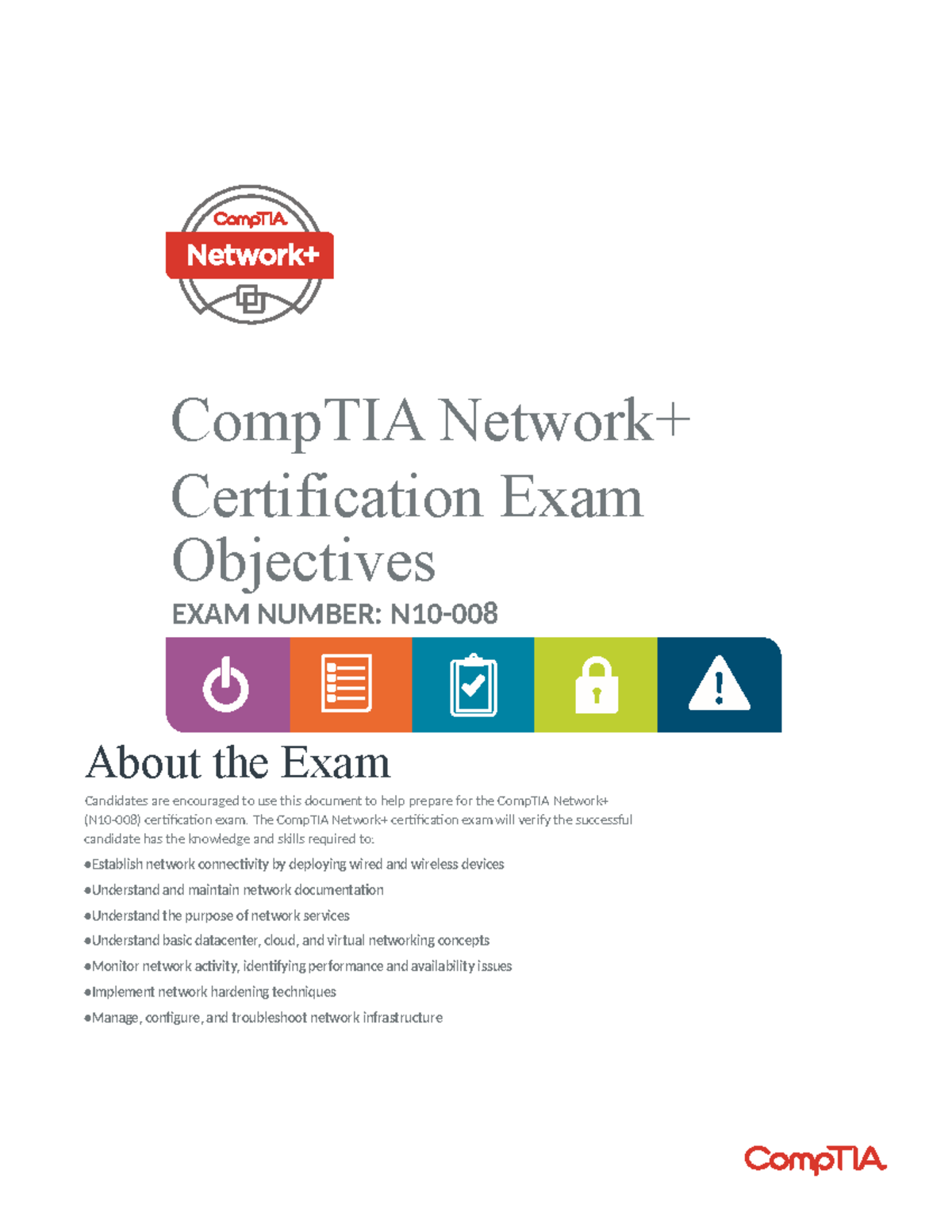 Comptia network n10 008 exam objectives (5 0) 1 - CompTIA Network+ ...