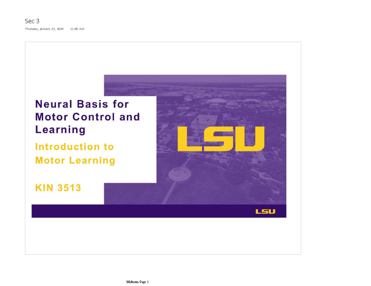 Sec 3 Midterm Exam Review - Neuroscience Concepts - Studocu