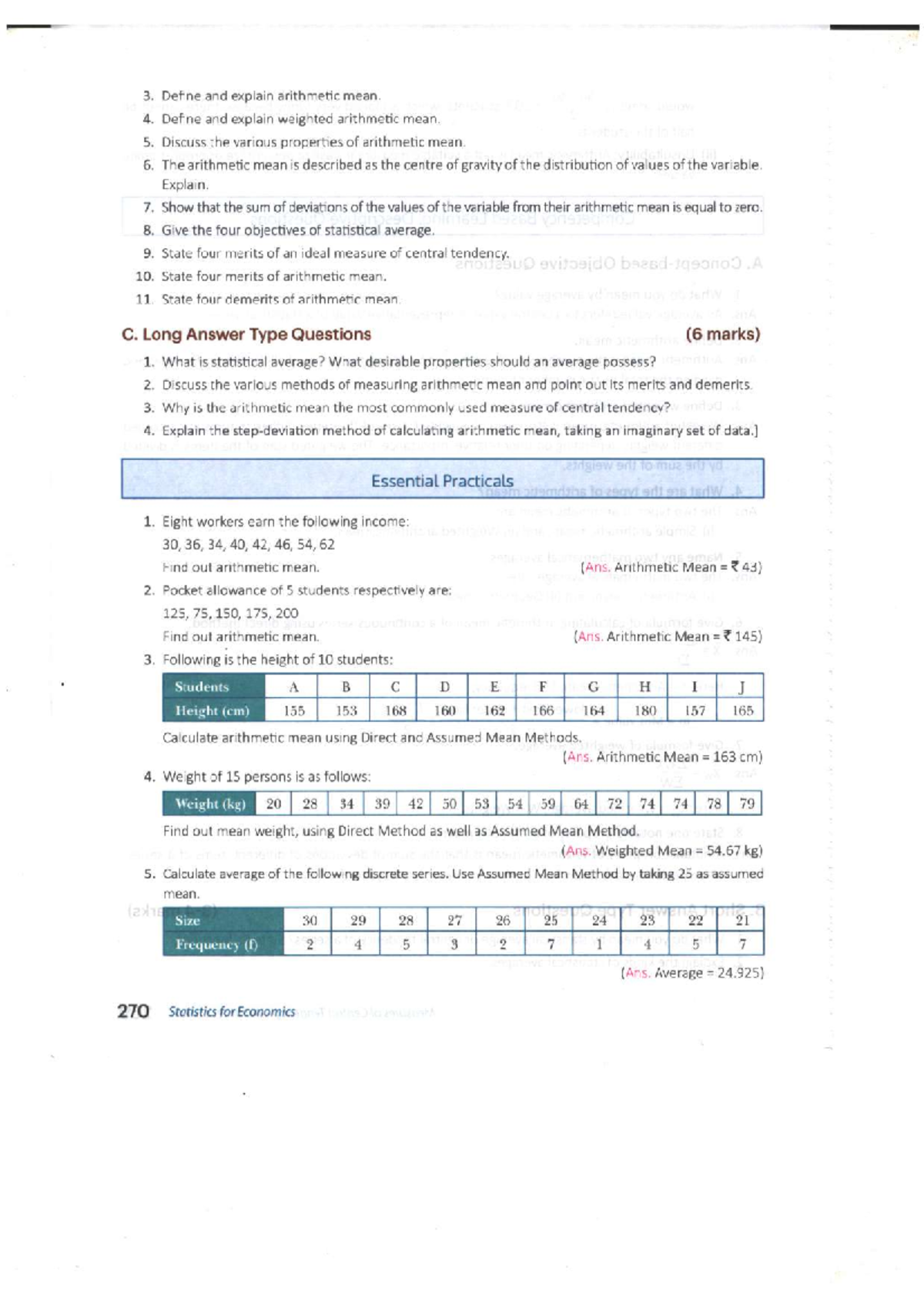 Practice Questions FOR Statistics - 3. Define and explain arithmetic ...