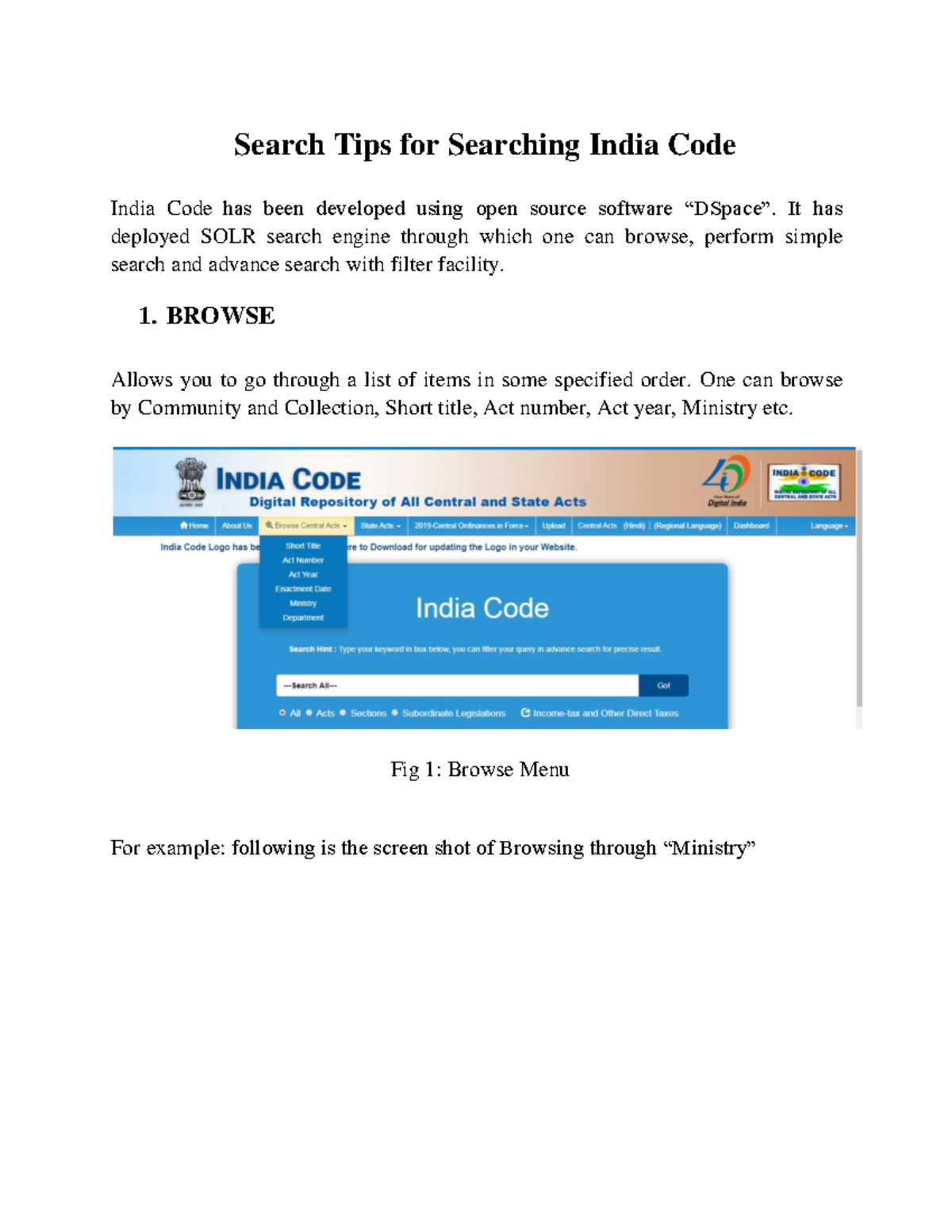 Search Tips for India Code: A User Guide on SOLR Features - Studocu