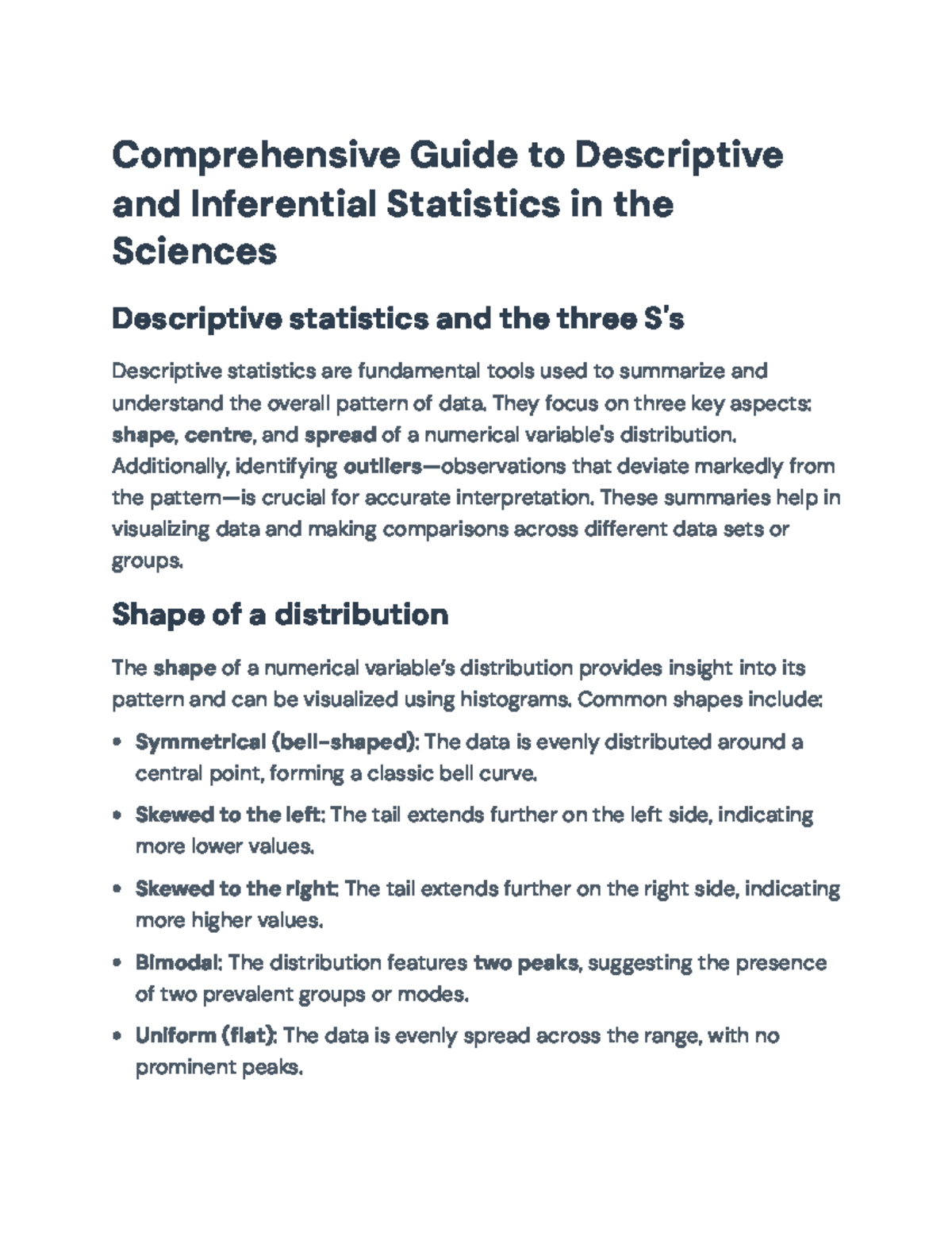 Comprehensive Guide to Descriptive & Inferential Statistics (STAT101 ...
