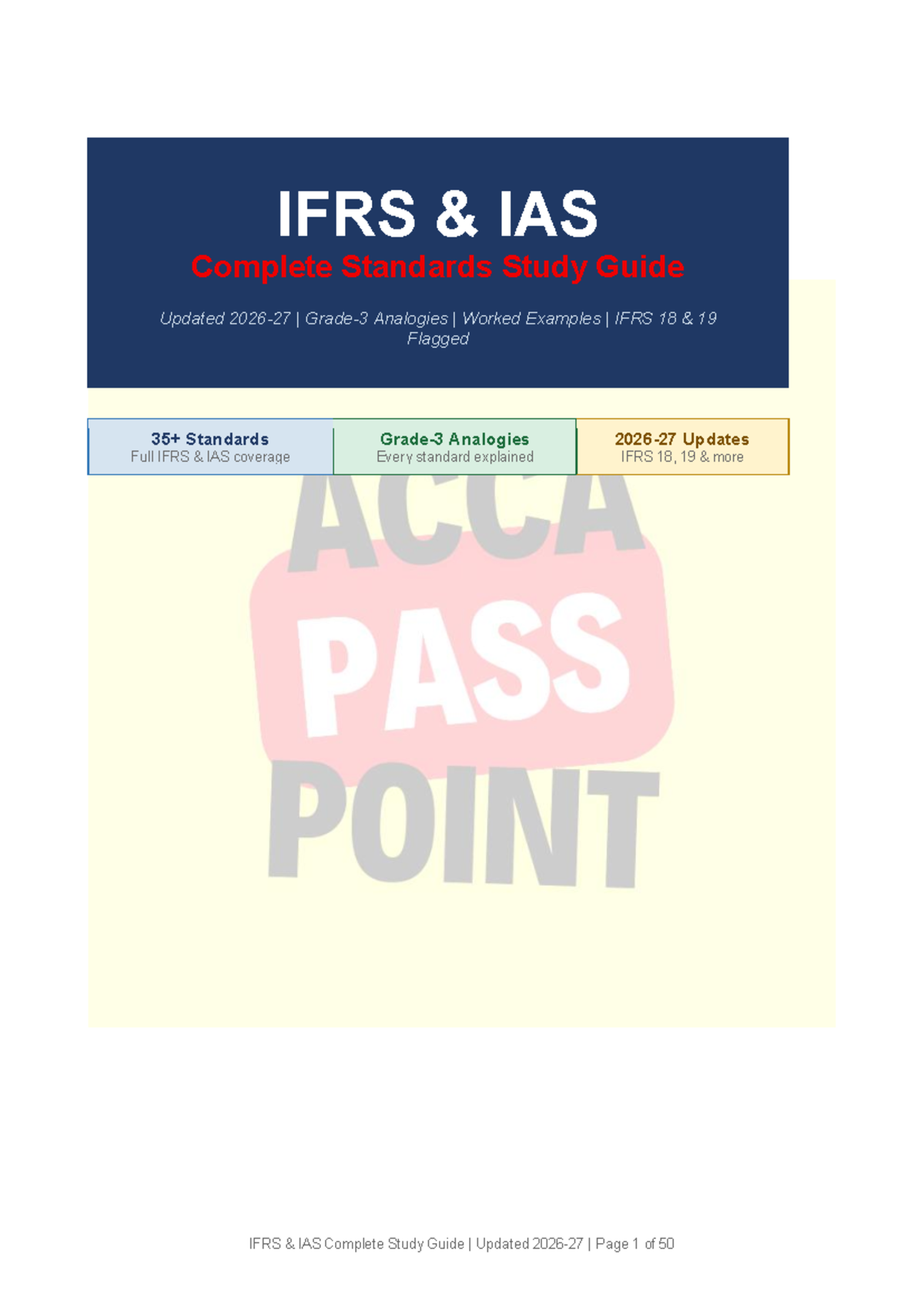 IFRS IAS Complete Standards Study Guide for ACCA Revision - Studocu