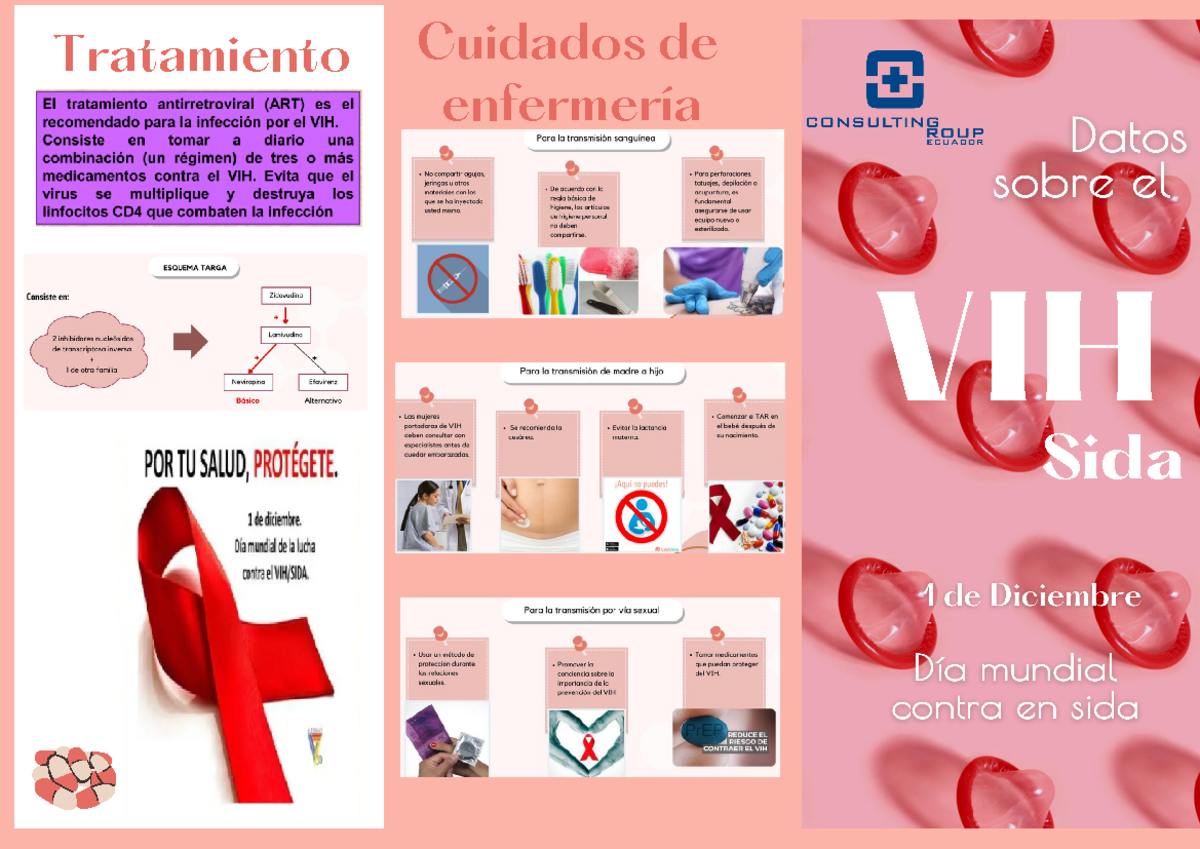Folleto tríptico informativo datos sida vih sencillo rosa rojo blanco (Trípticos) - Studocu