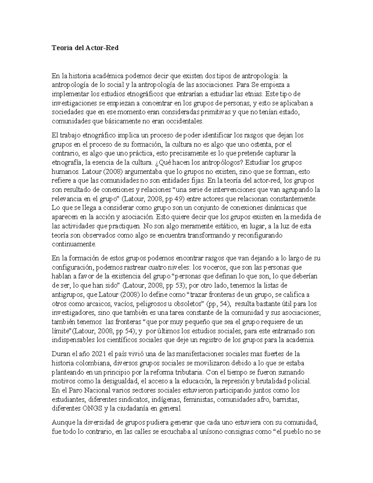 Teoría del Actor - Teoría del Actor-Red En la historia académica ...