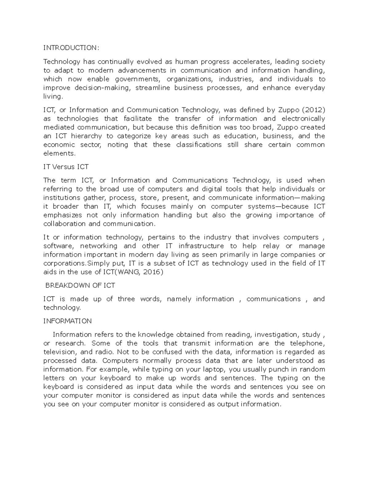 GEN ED 11: Outline of Chapter 1 - Introduction to ICT and Technology ...