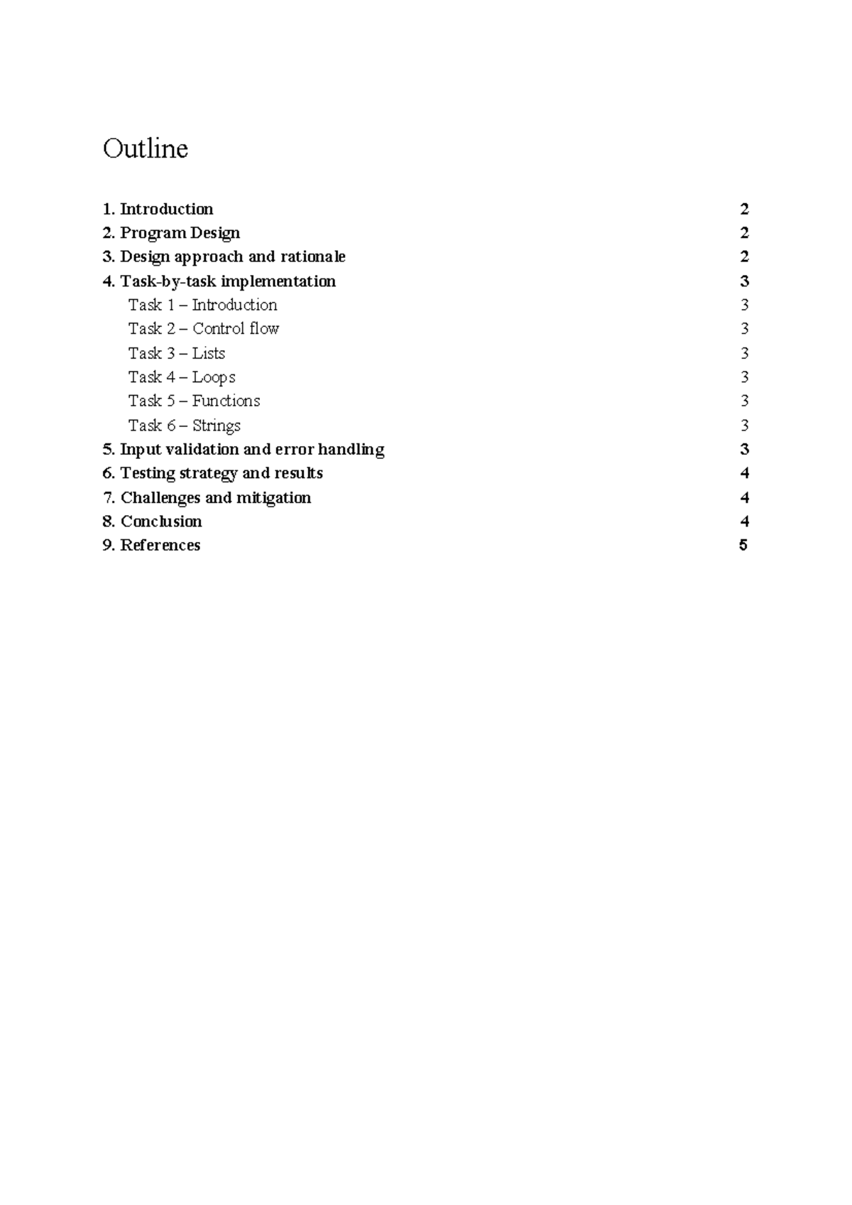 TEC102 – Assessment 2: Python Program Design and Testing Report - Studocu