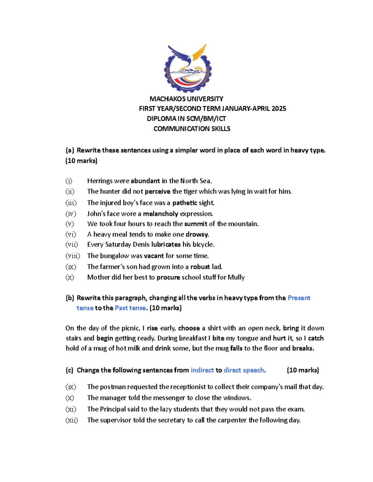 Punctuation marks - MACHAKOS UNIVERSITY FIRST YEAR/SECOND TERM JANUARY ...