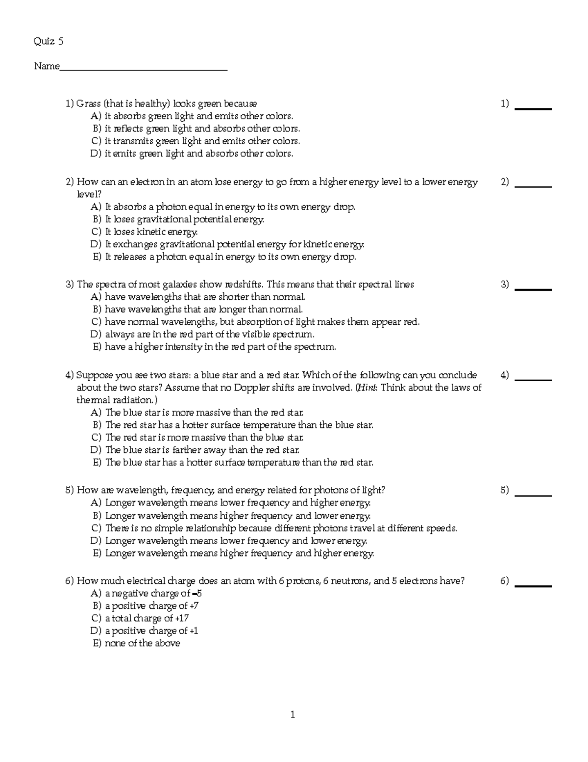 Quiz 45 - Physics Concepts and Answers - Studocu