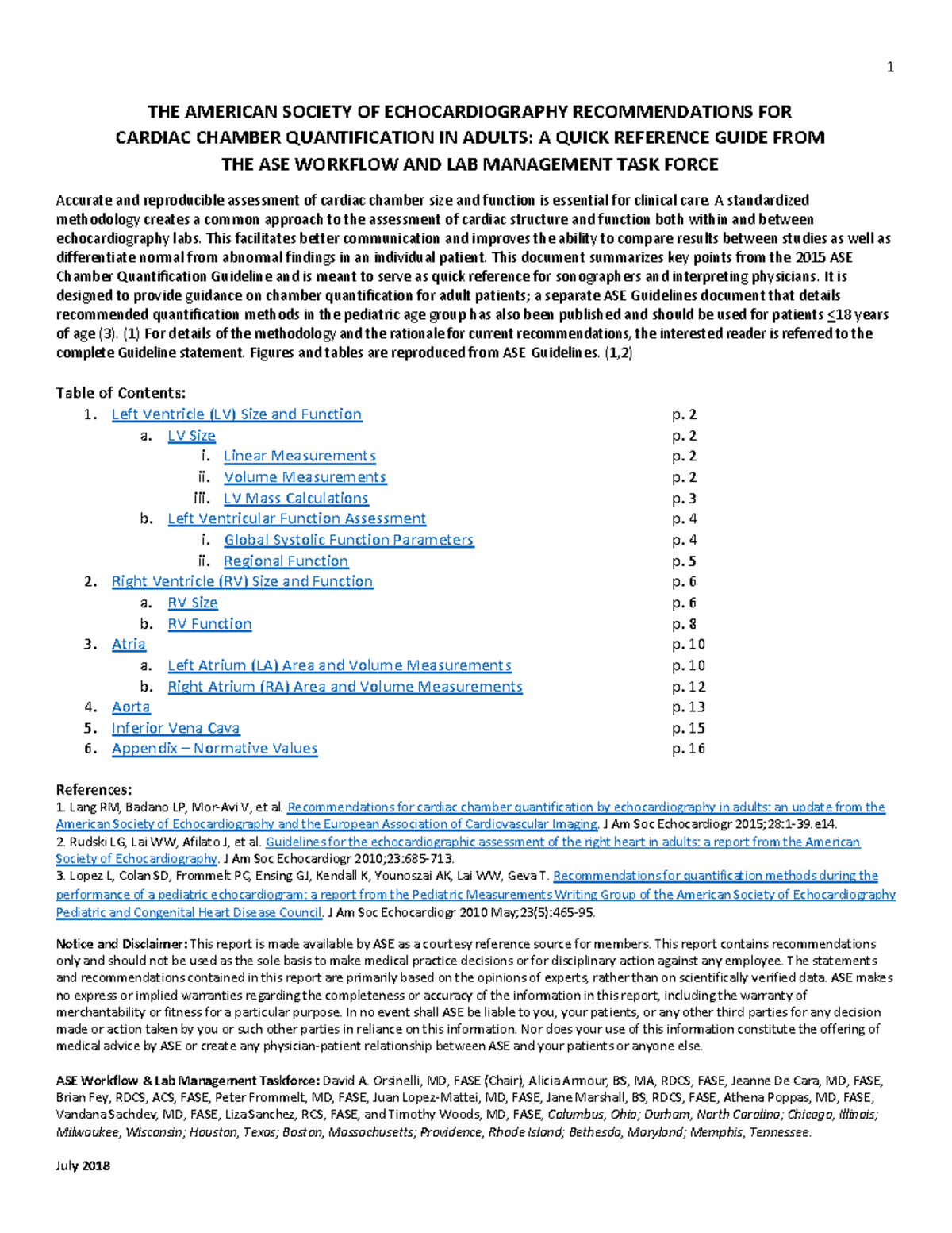 **ASE Recommendations for Adult Cardiac Chamber Quantification** - Studocu