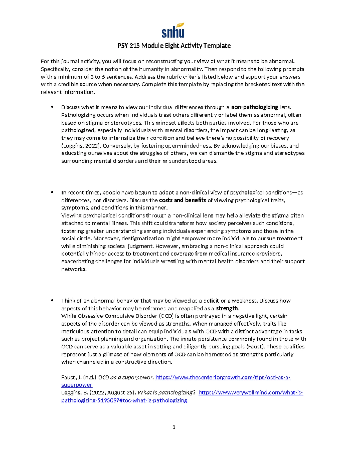 PSY 211 Module 8 Activity: Exploring Perspective-Taking and Empathy ...