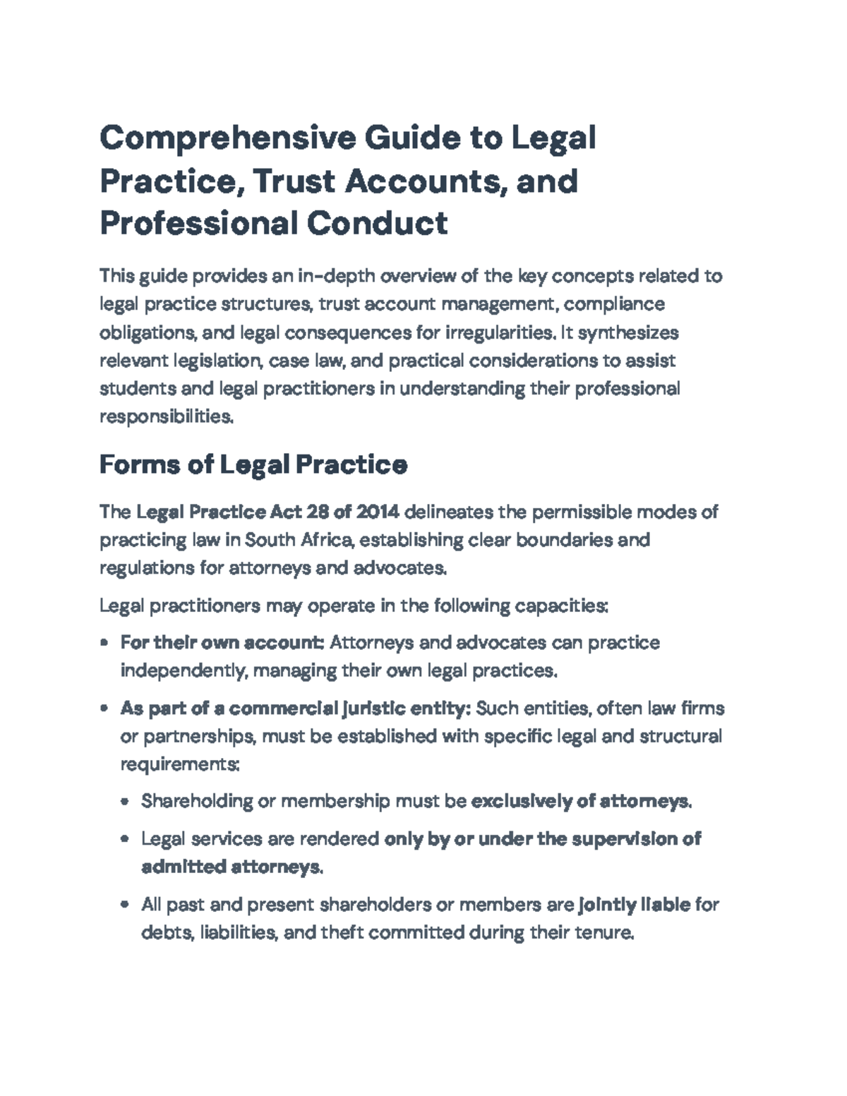 Comprehensive Overview of Legal Practice & Trust Accounts (LP 28/2014 ...