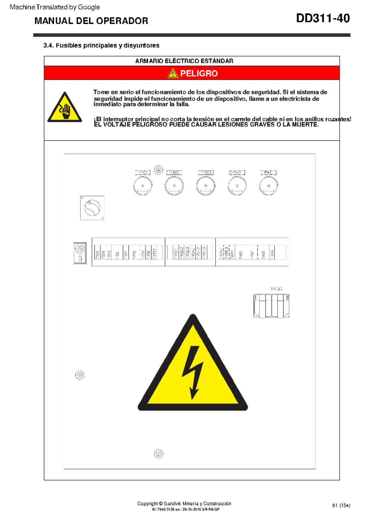 Manual del Operador DD311: Seguridad y Funcionamiento Eléctrico - Studocu