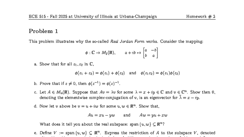 ECE 515 Fall 2025 Homework 3: Real Jordan Form and Eigenvalues Analysis ...