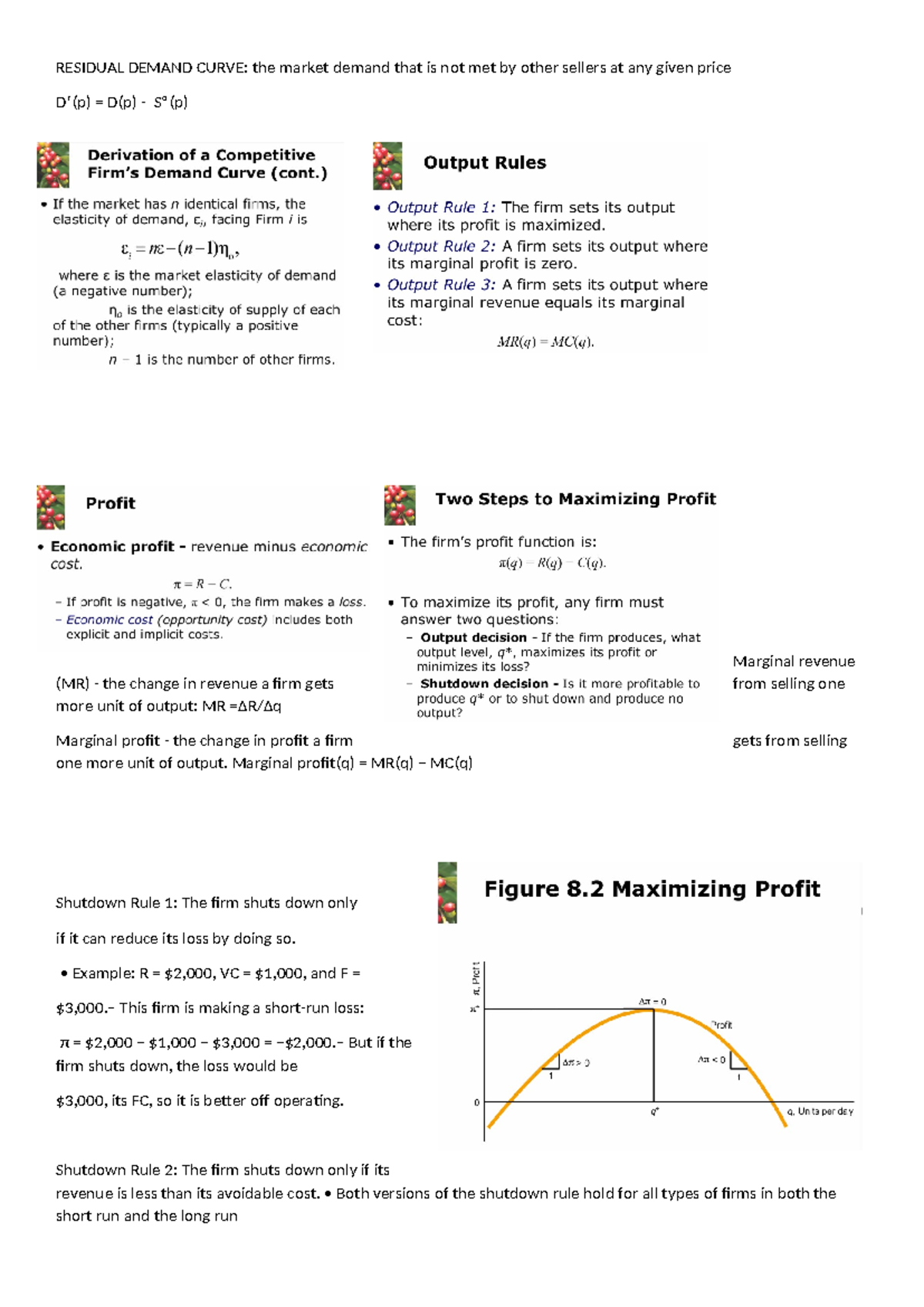 Econ 202 Micro 2 - Residual Demand Curve and Firm Decisions Notes - Studocu