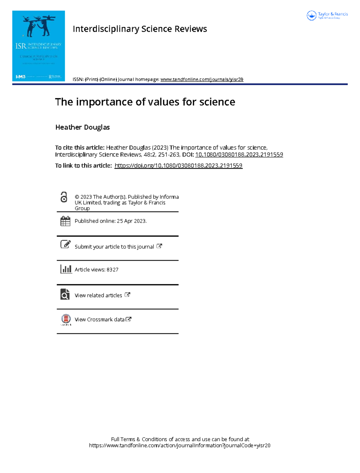 The Importance of Values in Scientific Practice: Trust & Methodology ...