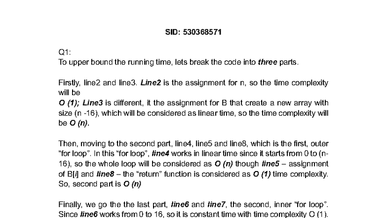 Assignment 1: Time Complexity Analysis and Queue Operations - Studocu