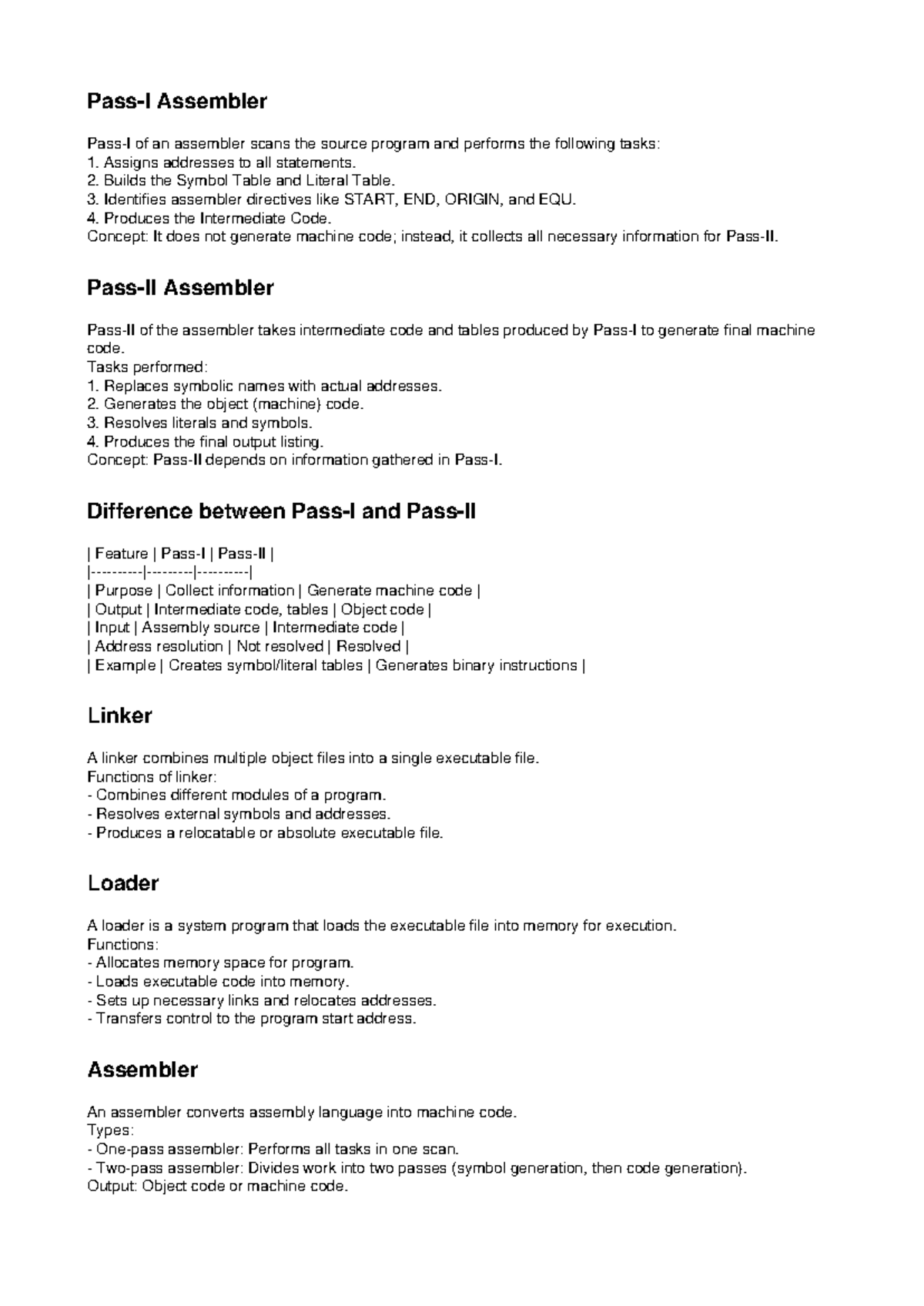 Assembler and Linker Concepts: Practical Theory (CS101) - Studocu