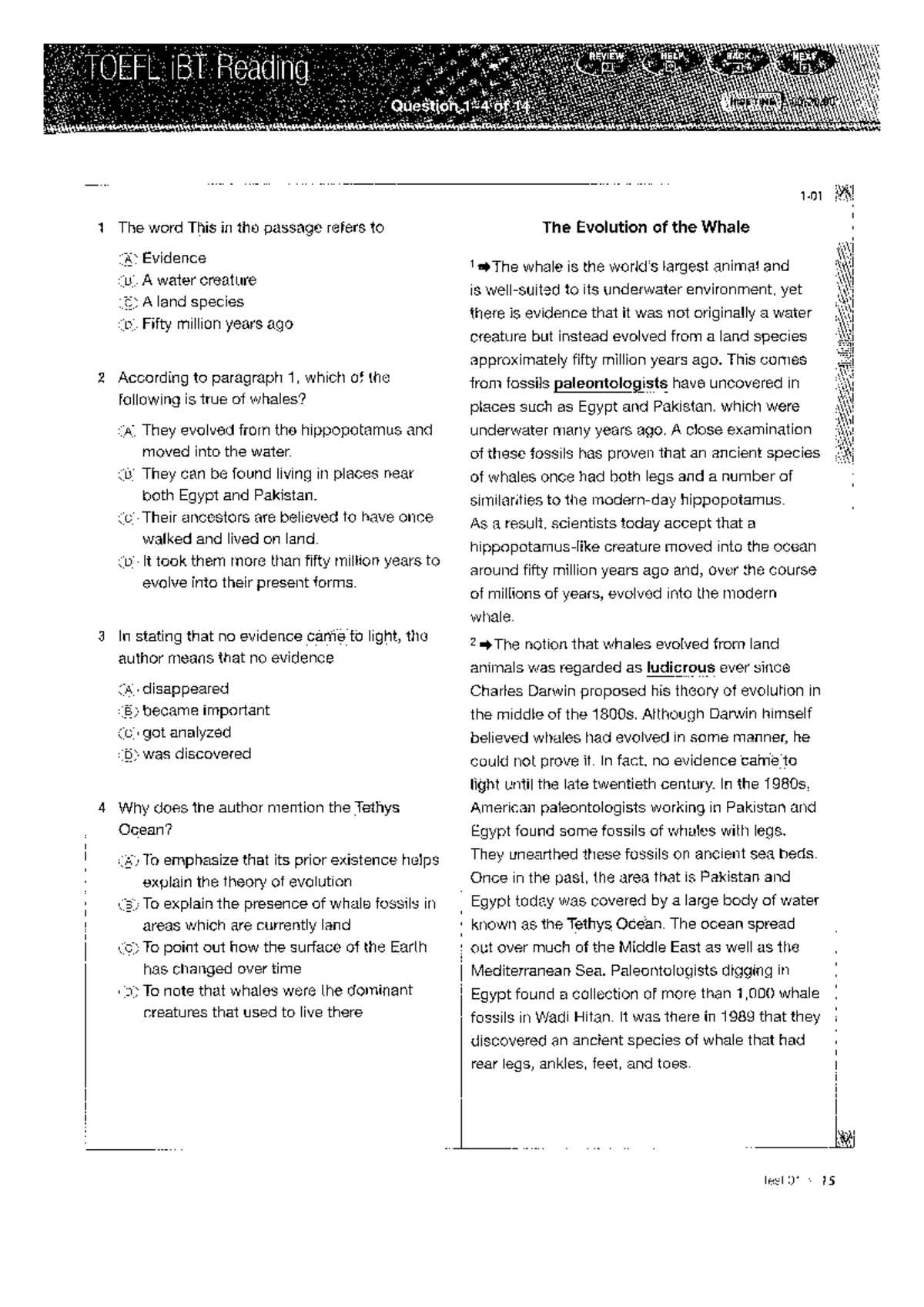 MAP actual 1(test1-6) - TOEFL - REVIEW HELP BACK NEXT TOEFL iBT Reading ...