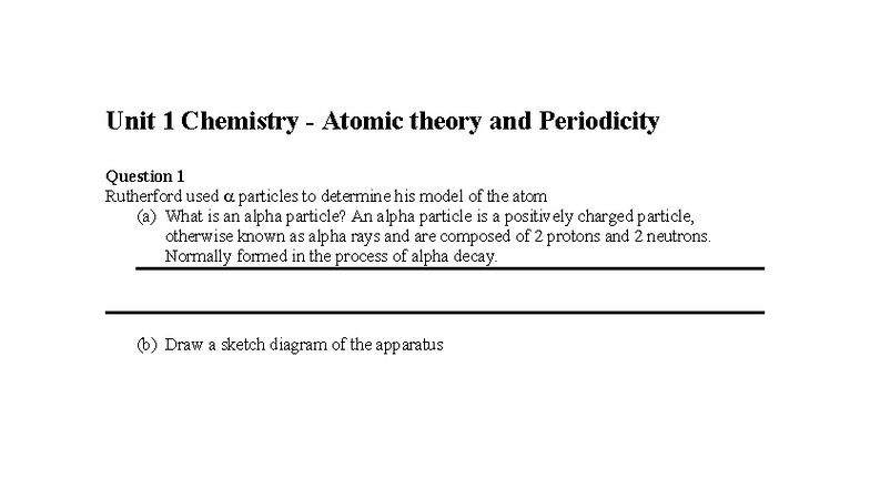 Unit 1 Chemistry Worksheet: Atomic Theory & Periodicity Insights - Studocu