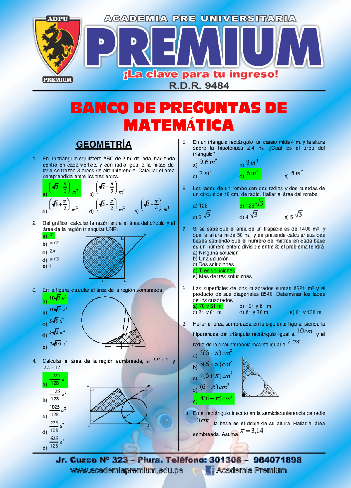 Banco de Preguntas Matematica Geometria 2021 - Ejercicios Variados - Studocu