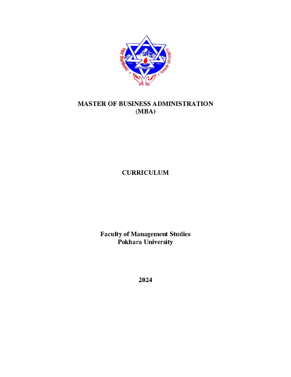 MBA Curriculum Overview 2024 - Faculty of Management Studies - Studocu