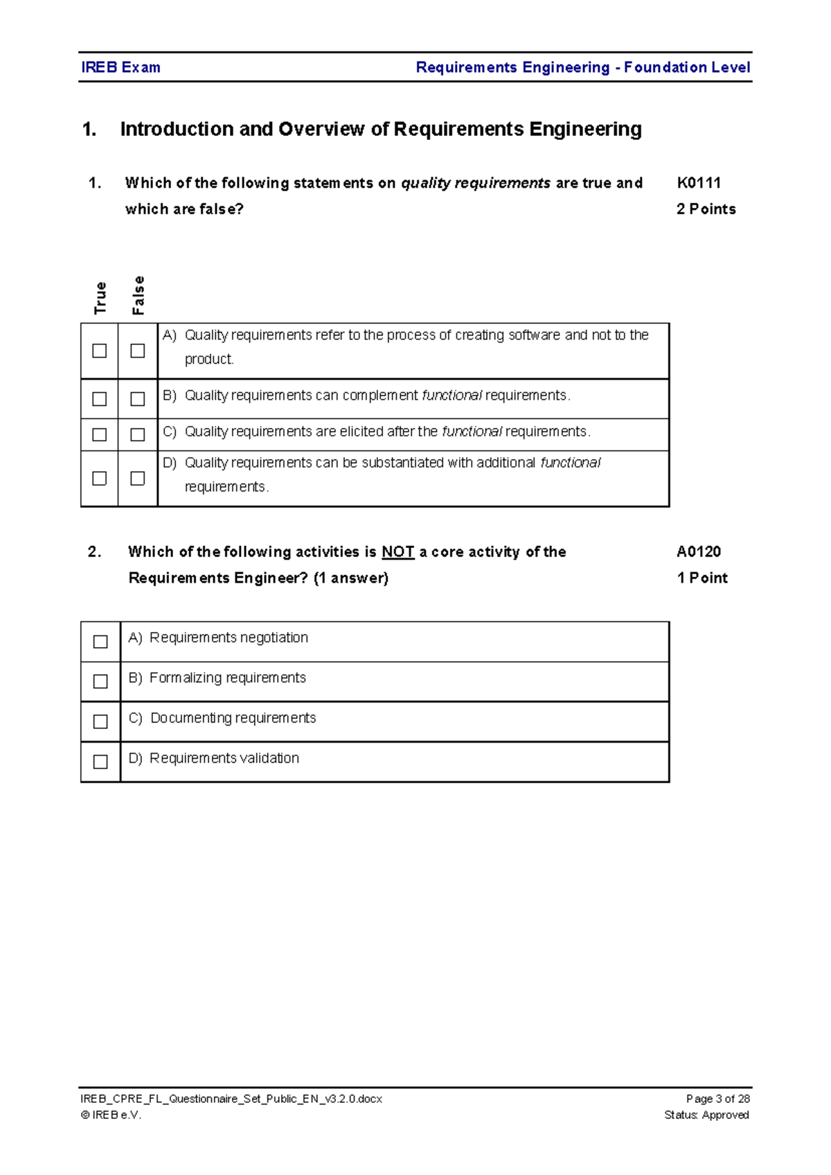 IREB_CPRE_FL_Exam_Review_Quality_Requirements_and_Boundaries - Studocu