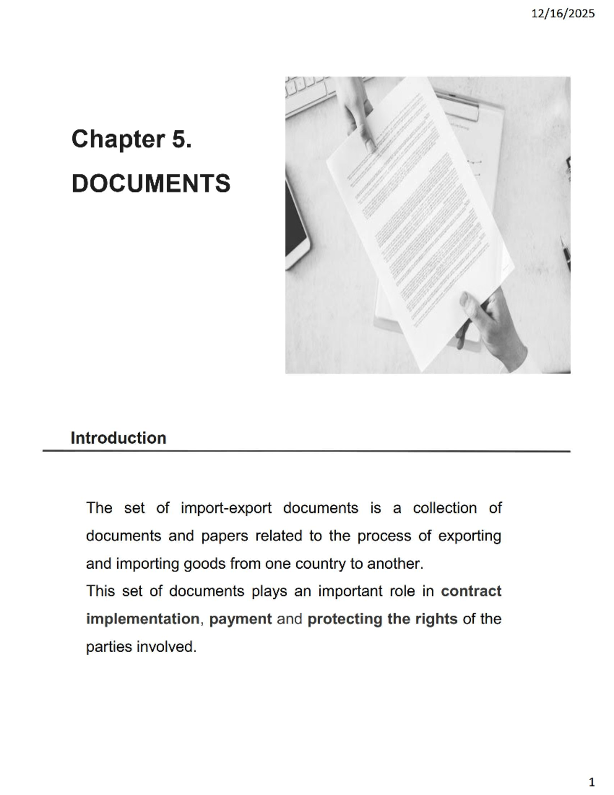 Chapter 5: Essential Export and Import Documents Overview - Studocu