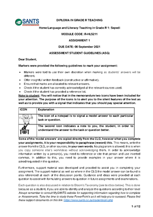 [Solved] Write a lesson plan for grade 2 Sepedi home language on any ...