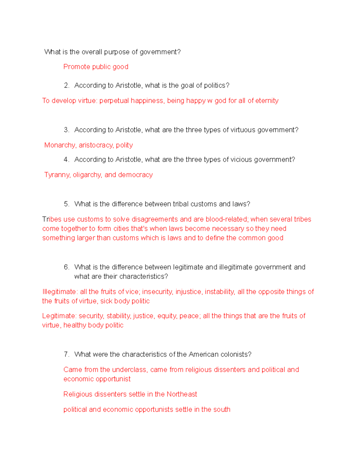 POLS 207 Final Exam Review: Key Concepts of Government and Politics ...