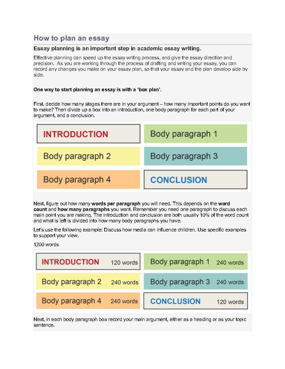 2. How to Plan an Essay - How to plan an essay Essay planning is an ...