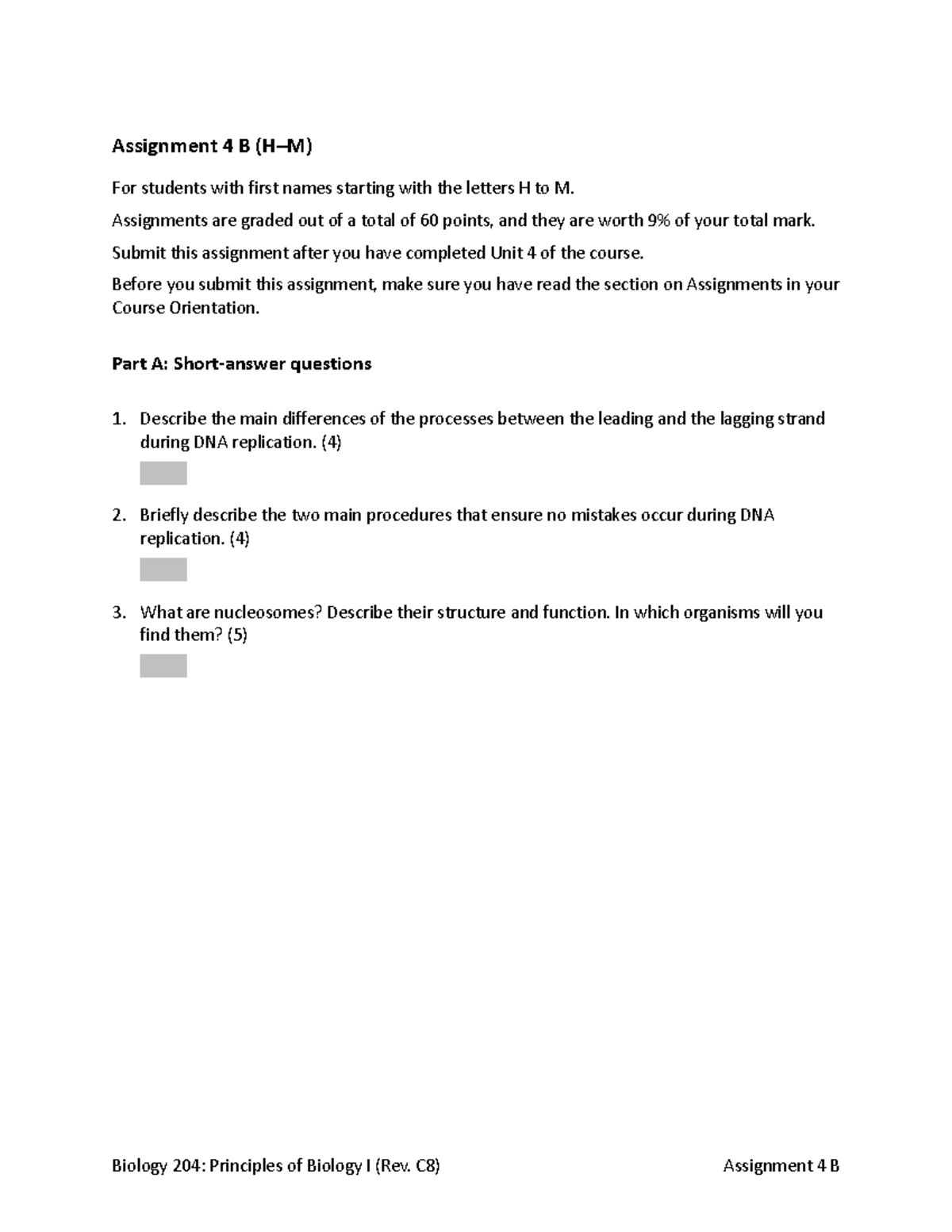 Assignment 4B (H M) - Assignment 4 B (H–M) For students with first ...