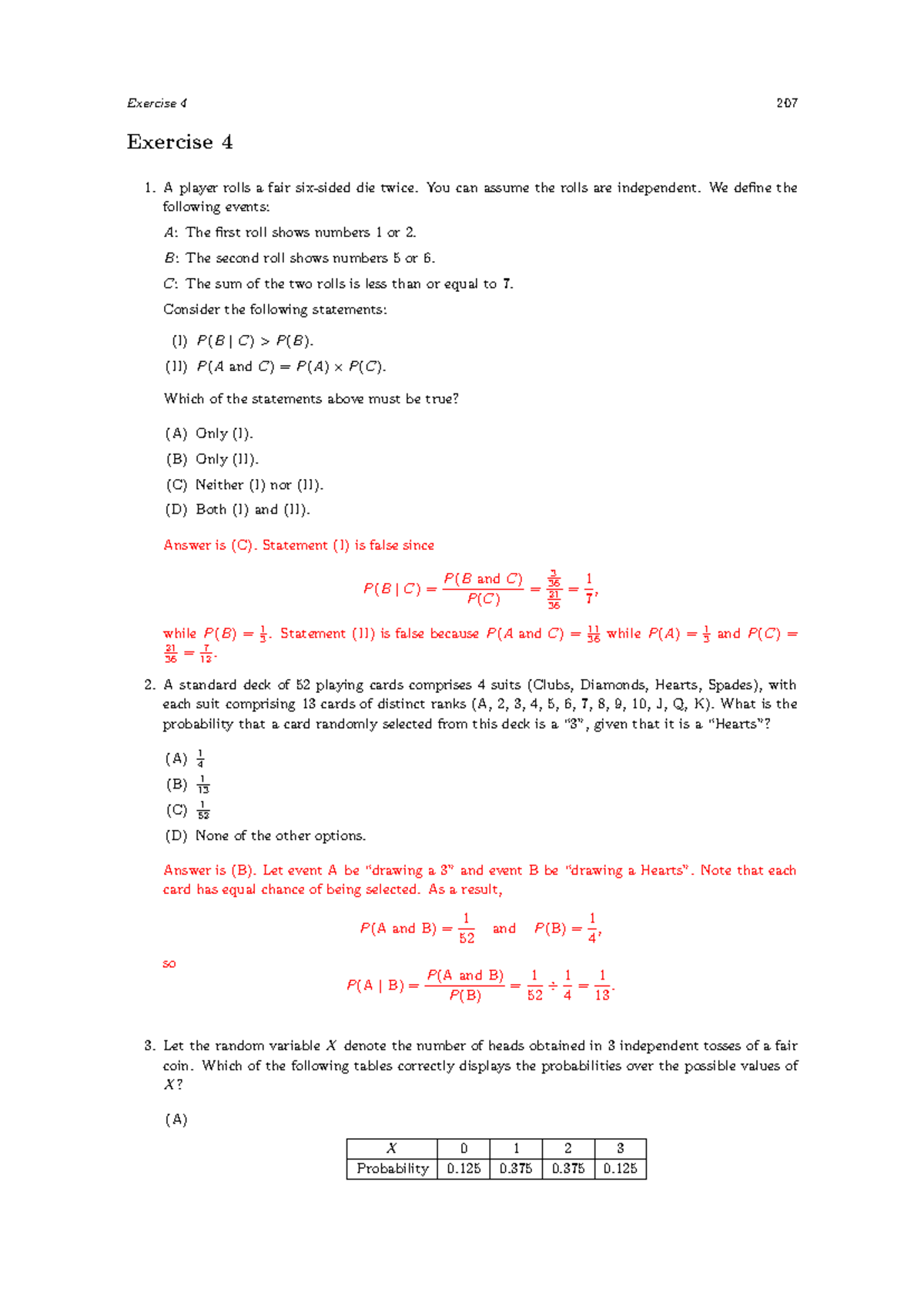 Chapter 4 Solutions: Random Variables and Probability Exercises - Studocu