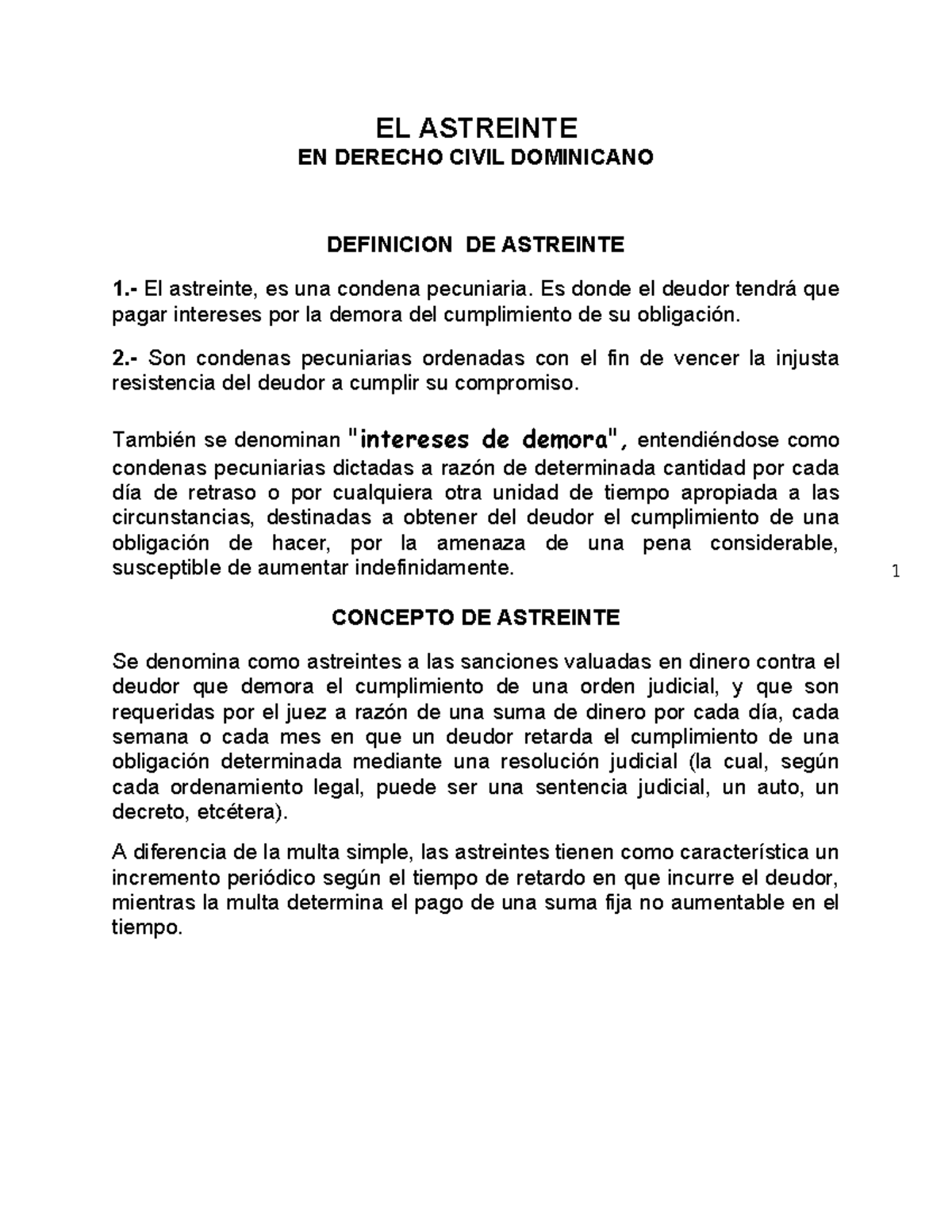 63780878 Análisis del Astreinte en el Derecho Civil Dominicano - Studocu