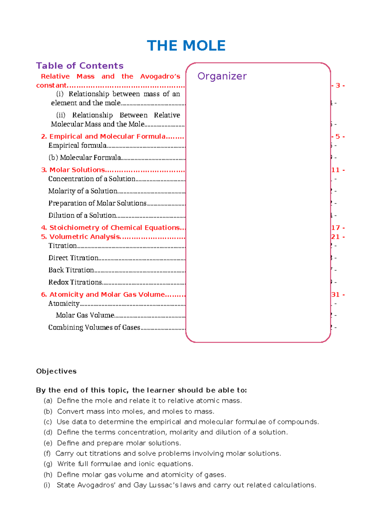 3.2 The Mole: Comprehensive Guide to Molar Concepts and Calculations ...