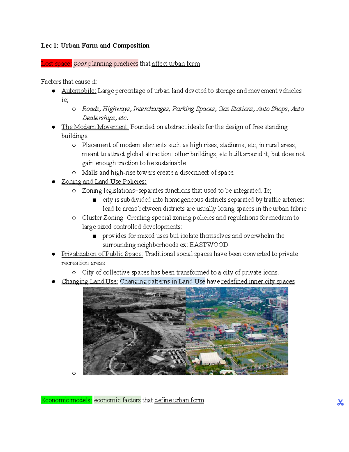 Arch 161 Exam 2 Notes: Urban Form, Design, and Social Dynamics - Studocu