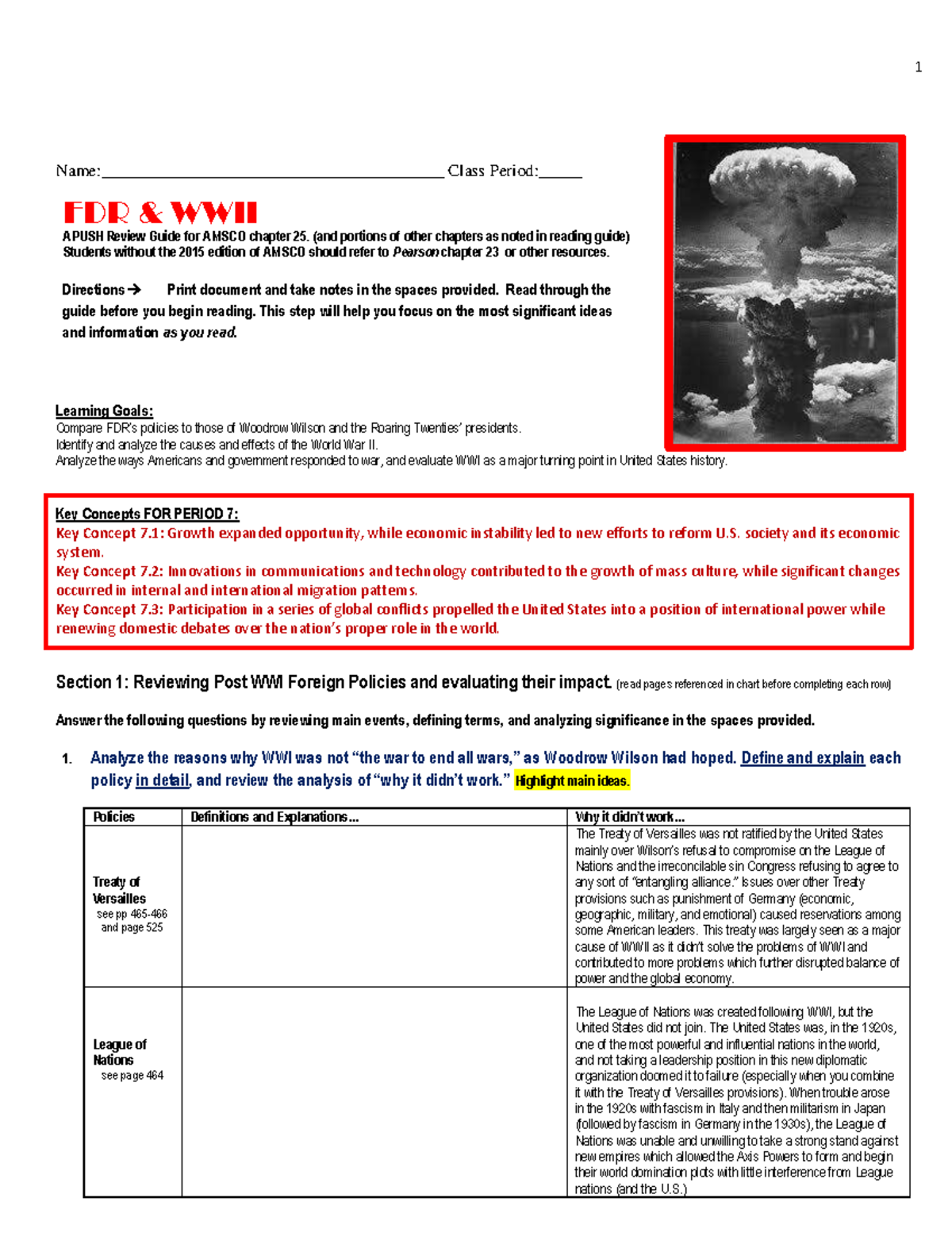 Chapter 25 - ch 25 guided reading - THIS IS A TRADITIONAL ASSIGNMENT ...