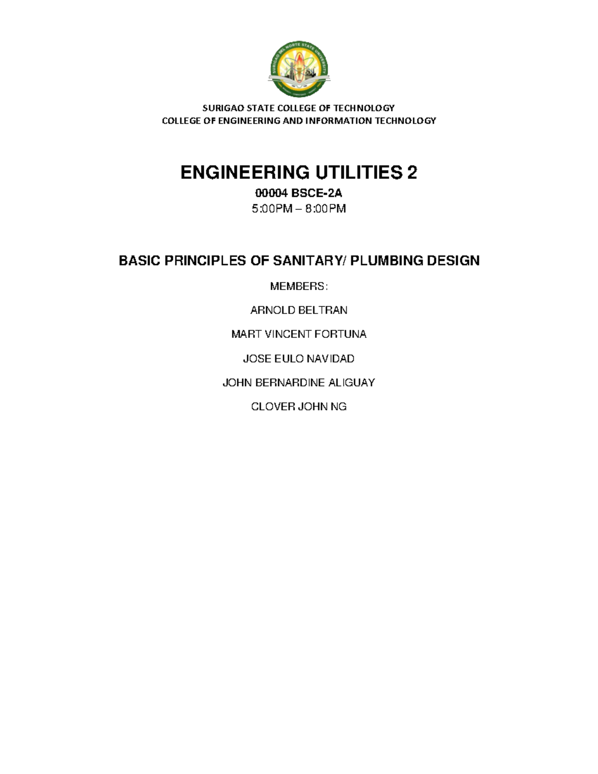 Basic Principles of Sanitary Plumbing Design (ENGG UTILITIES 2) - Studocu