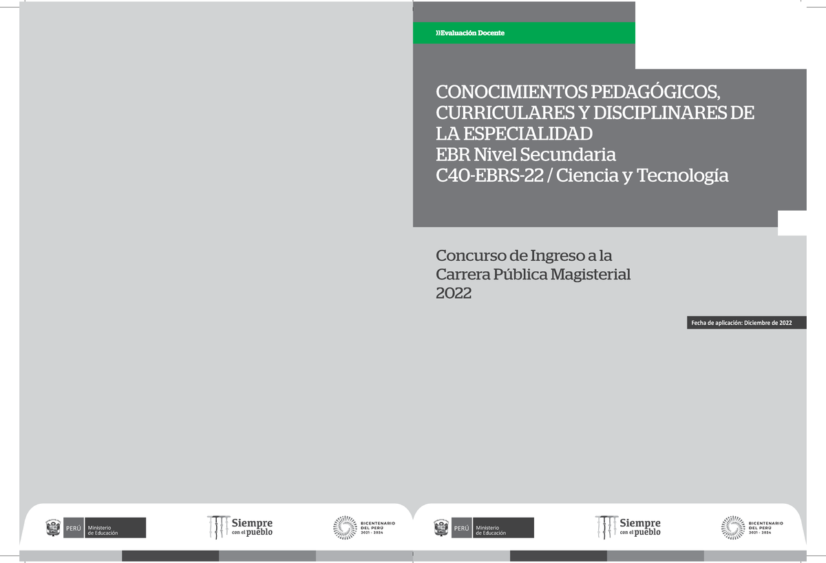 C40 EBRS 22 Conocimientos Pedagógicos para el Concurso 2022 - Studocu