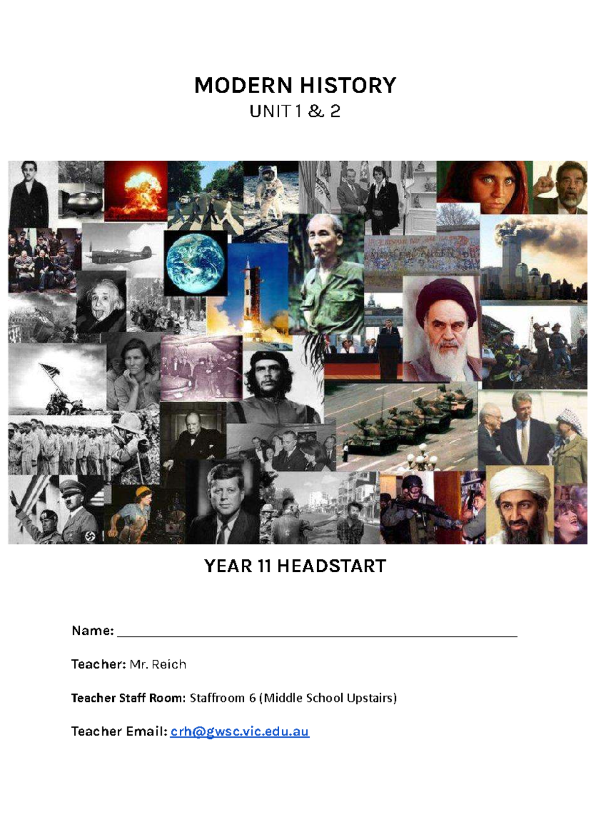 Modern History Unit 1 & 2 Headstart Guide - Year 11 - Studocu