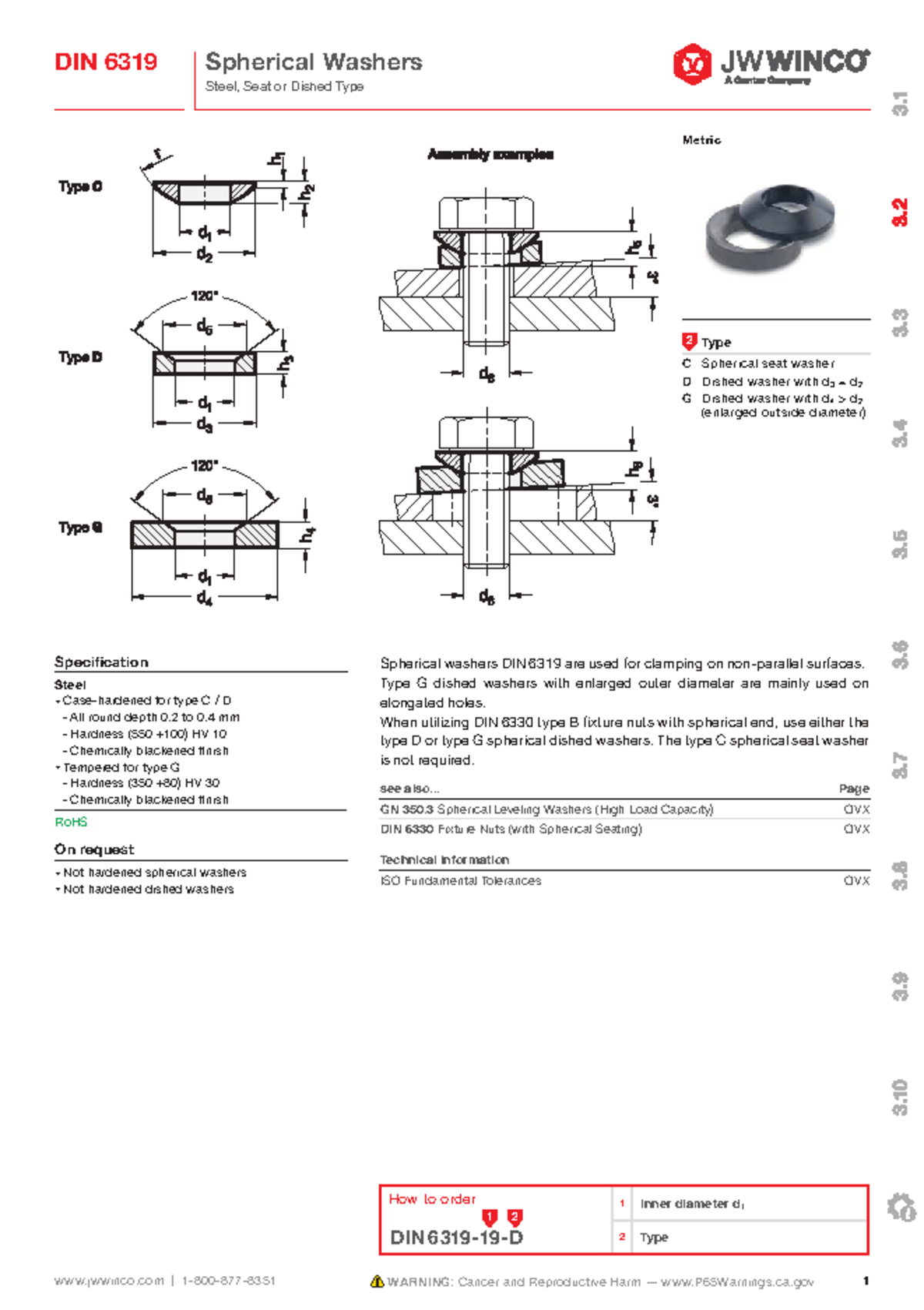 DIN 6319 Spherical Washers: Steel Specifications & Types - Studocu