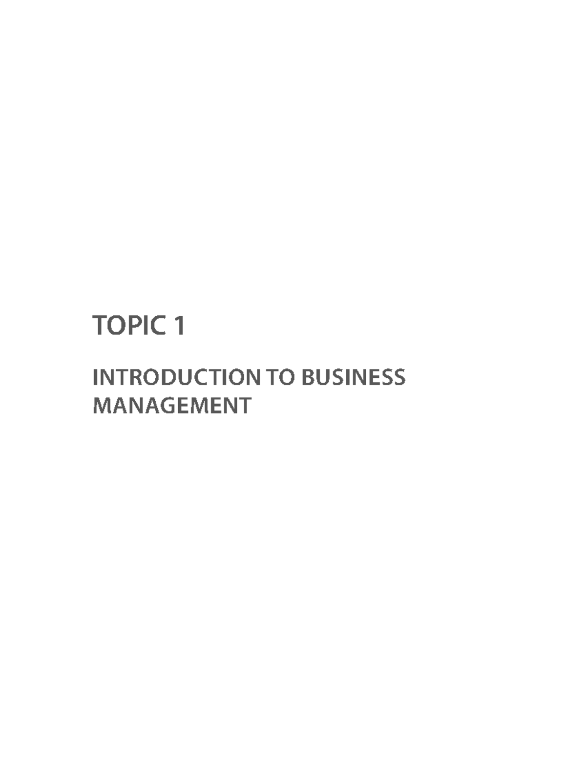 Lesson 1 - Lecture notes 1 - TOPIC 1 INTRODUCTION TO BUSINESS ...
