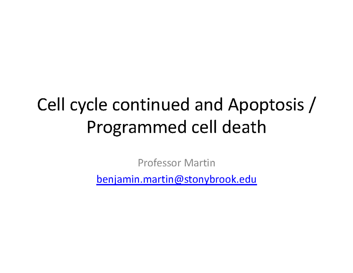 Understanding Apoptosis and Necrosis: Lecture Notes (Bio 101) - Cell ...