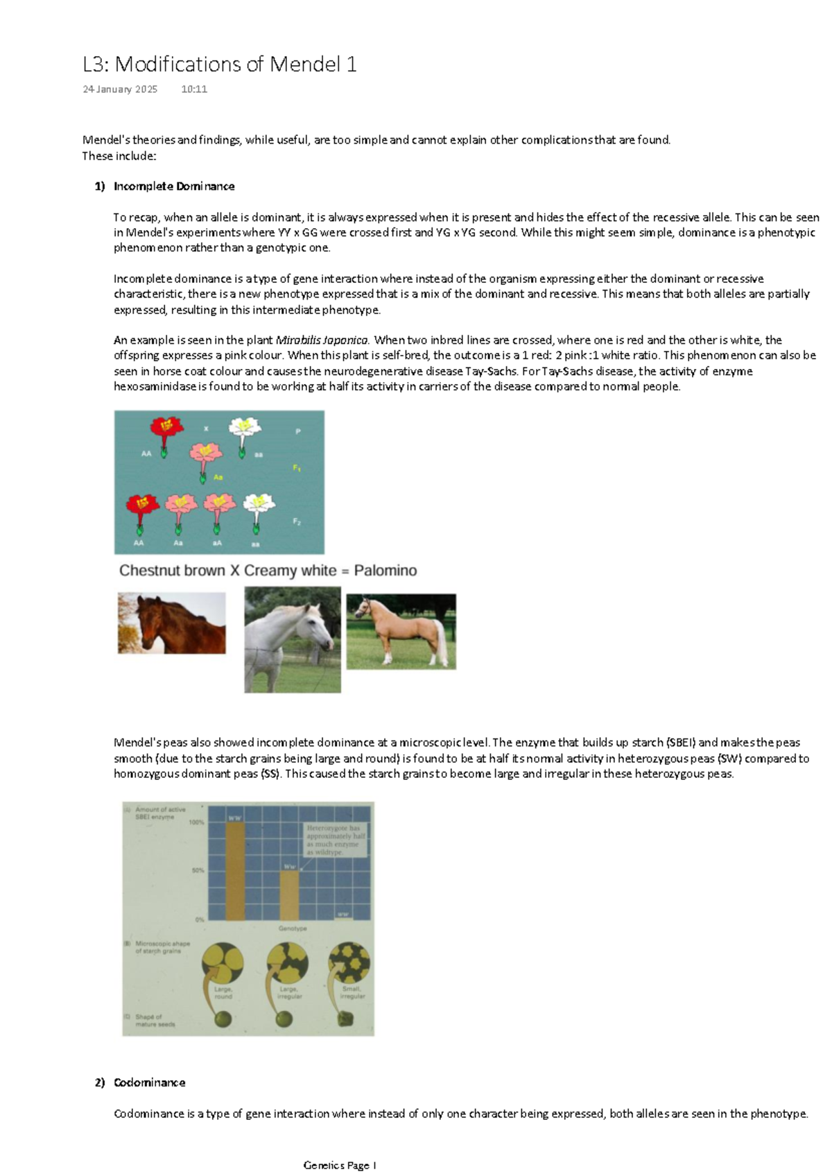 Genetics L3: Modifications of Mendelian Principles and Complexities ...