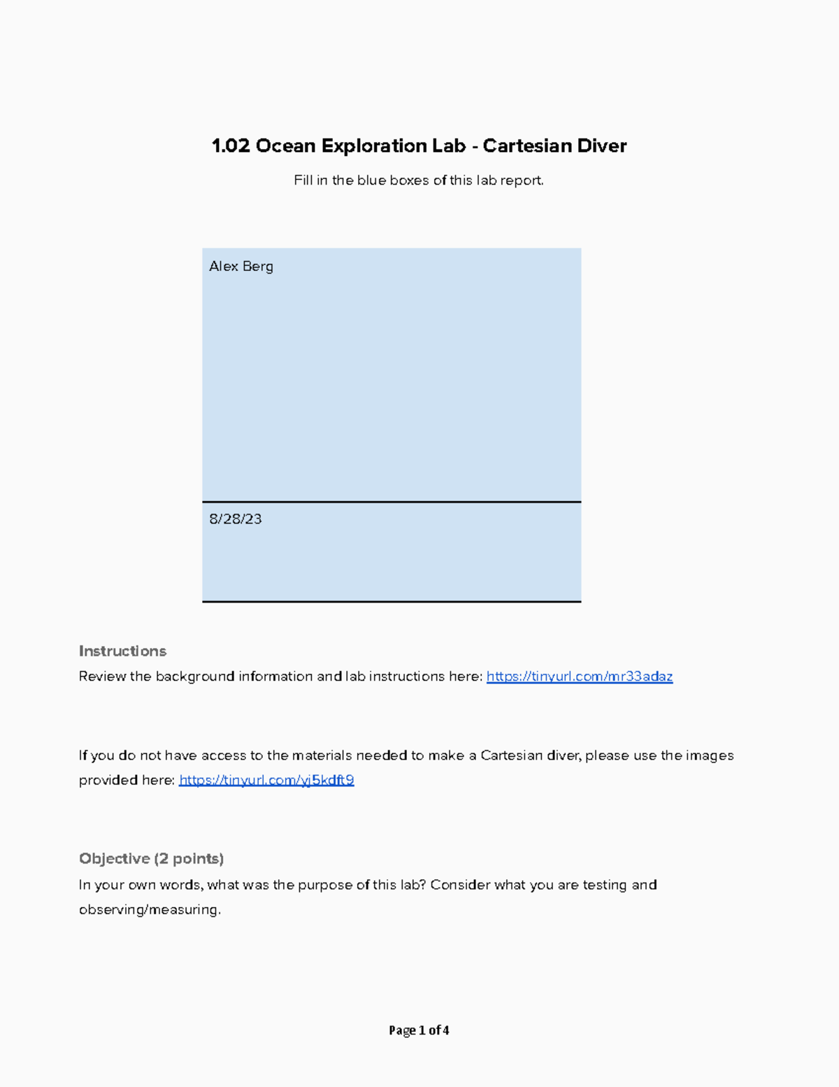 Copy of 1.02 Lab Report Template Rev 2022 - 1 Ocean Exploration Lab ...
