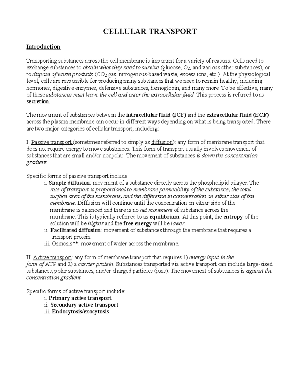 CELLULAR TRANSPORT LAB: Understanding Membrane Dynamics and Osmosis ...