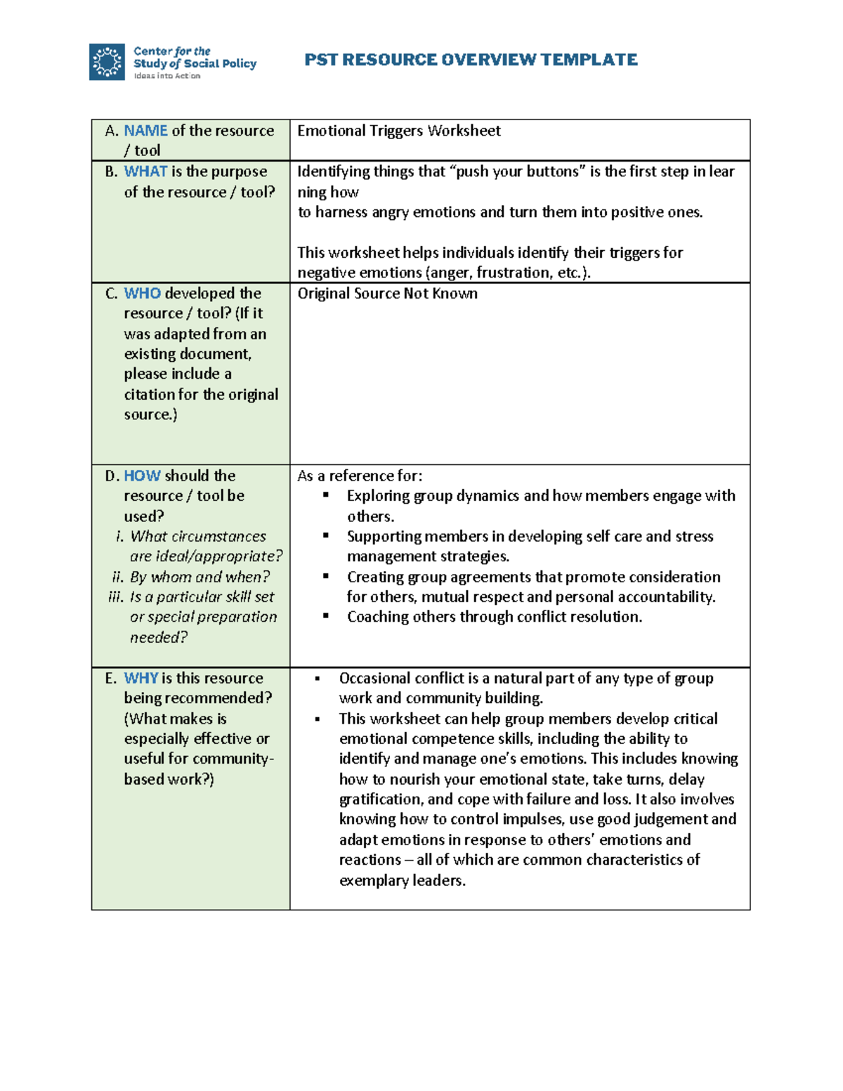 3.2 - ....................... - PST RESOURCE OVERVIEW TEMPLATE A. NAME ...