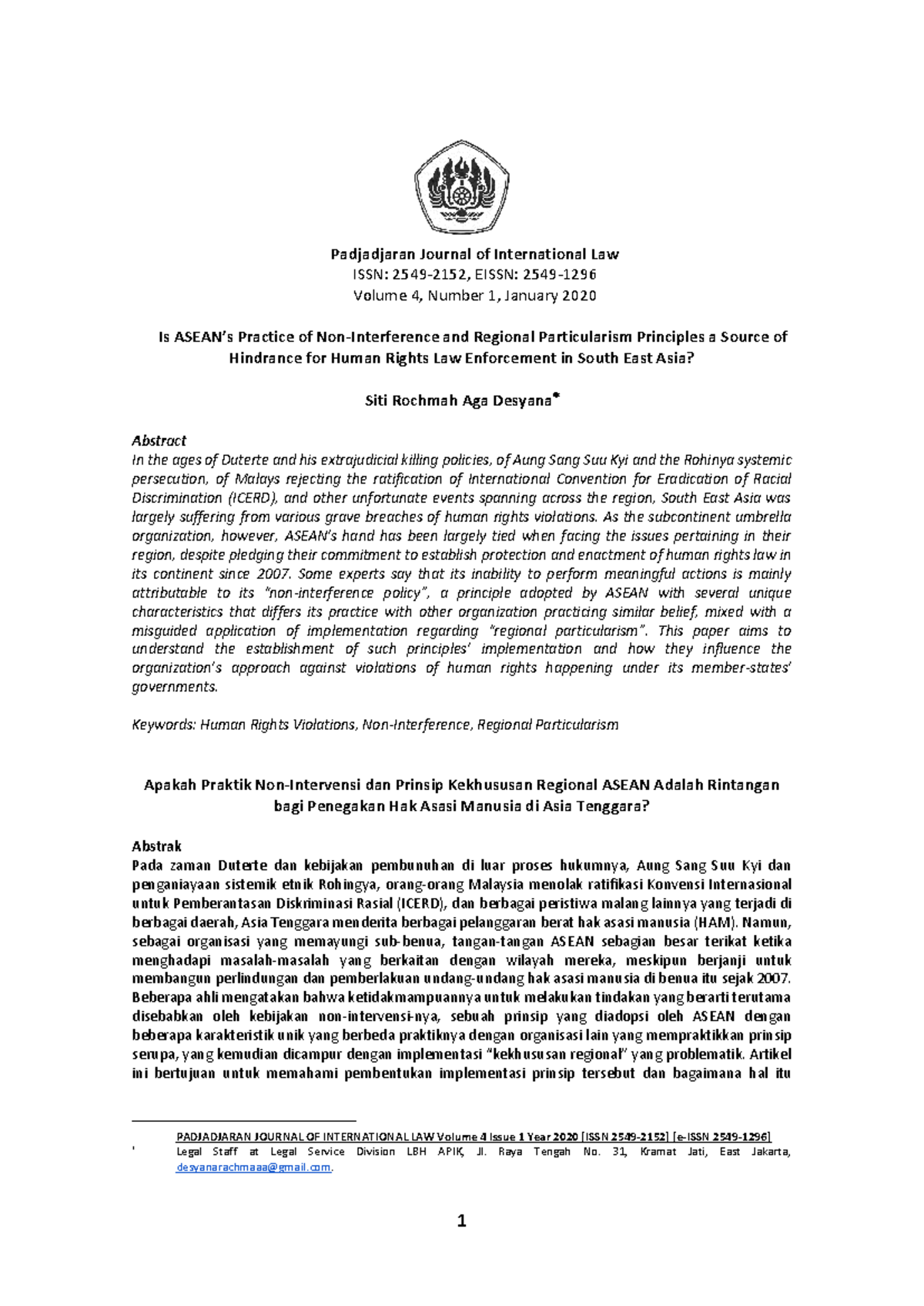ASEAN's Non-Interference and Regional Particularism: Human Rights ...