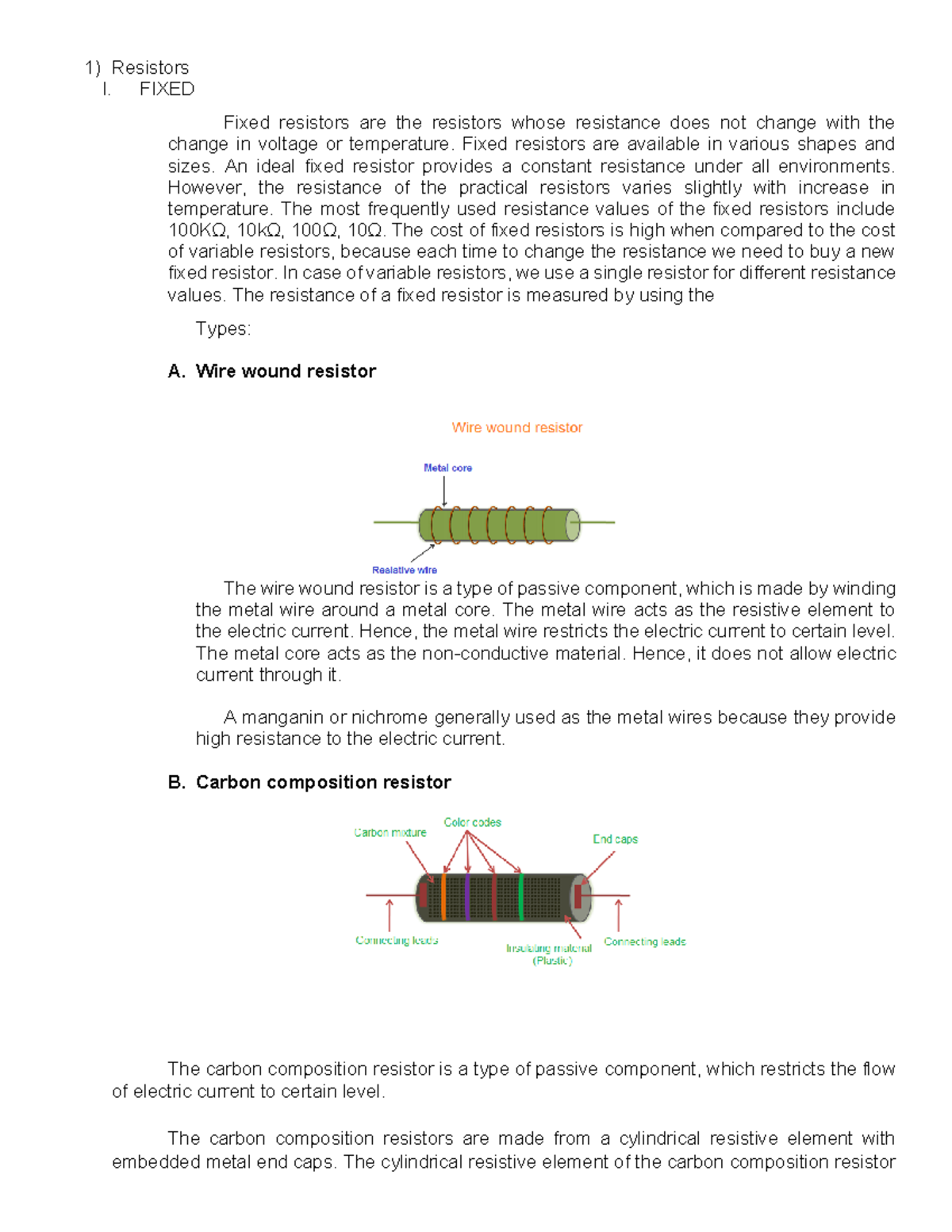 1) Fixed Resistors and Their Types: A Comprehensive Overview in Basic ...